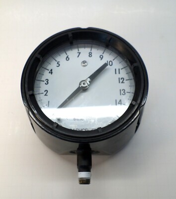 Ashcroft Gauge 0-15 PSI Duragauge Bronze Tube 4" Face 1/4 NPT Bottom Q ...