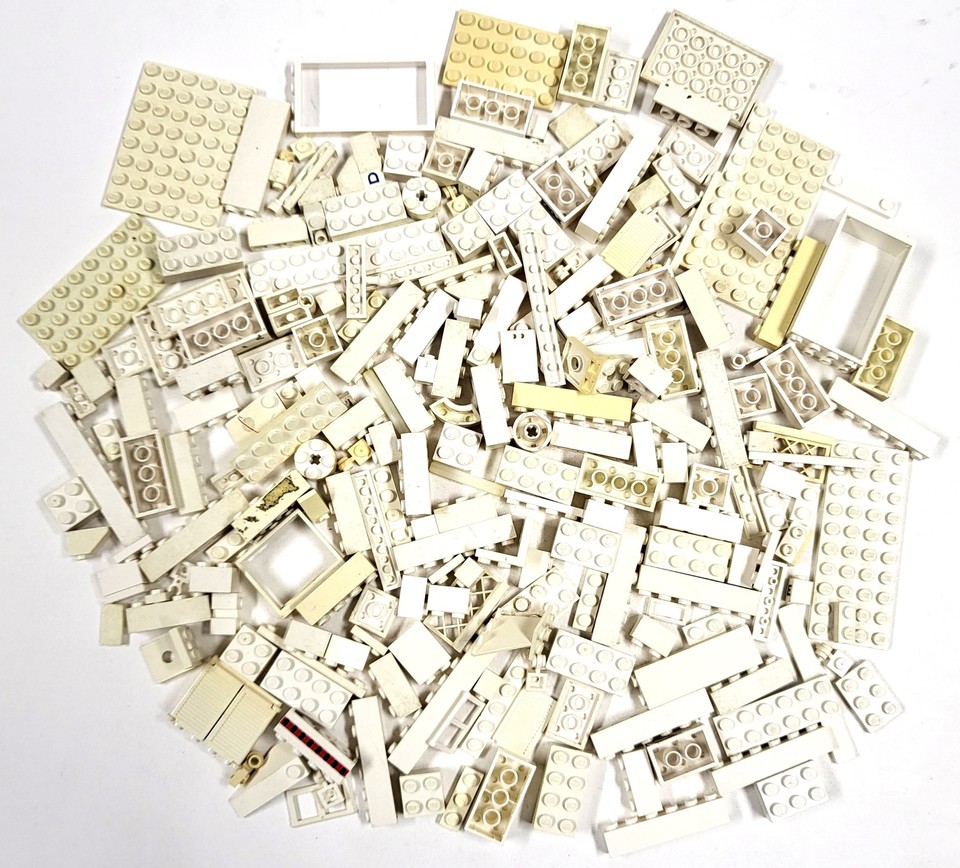 Vintage Lego Classic White Bricks Parts Spares Bundle Mixed Lot AW357 ...