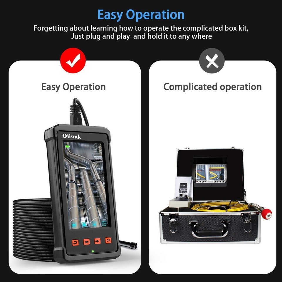 Industrial Endoscope Borescope Camera for Pipe Sewer Drain Plumbing ...