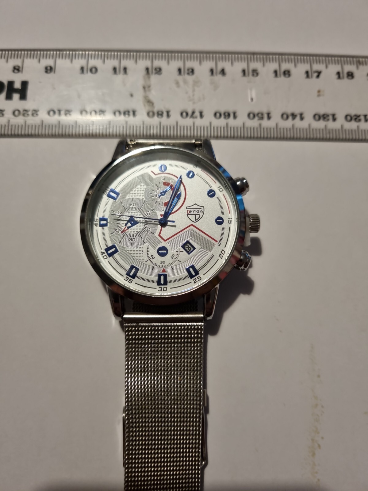 Deyros Mans Watch Stainless Steel Mesh Quartz Wrist Luminous 007 | eBay UK