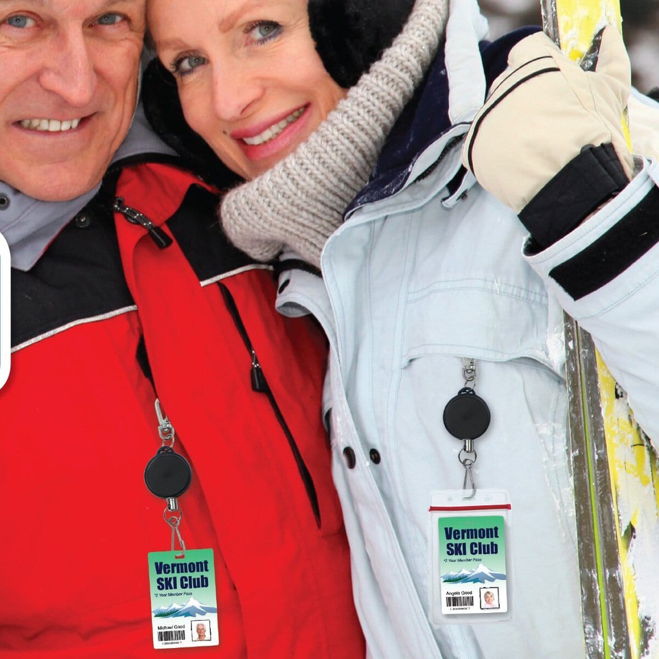 Heavy Duty Retractable Ski & Sport Lift Ticket Reel w/ Zipper or Belt ...