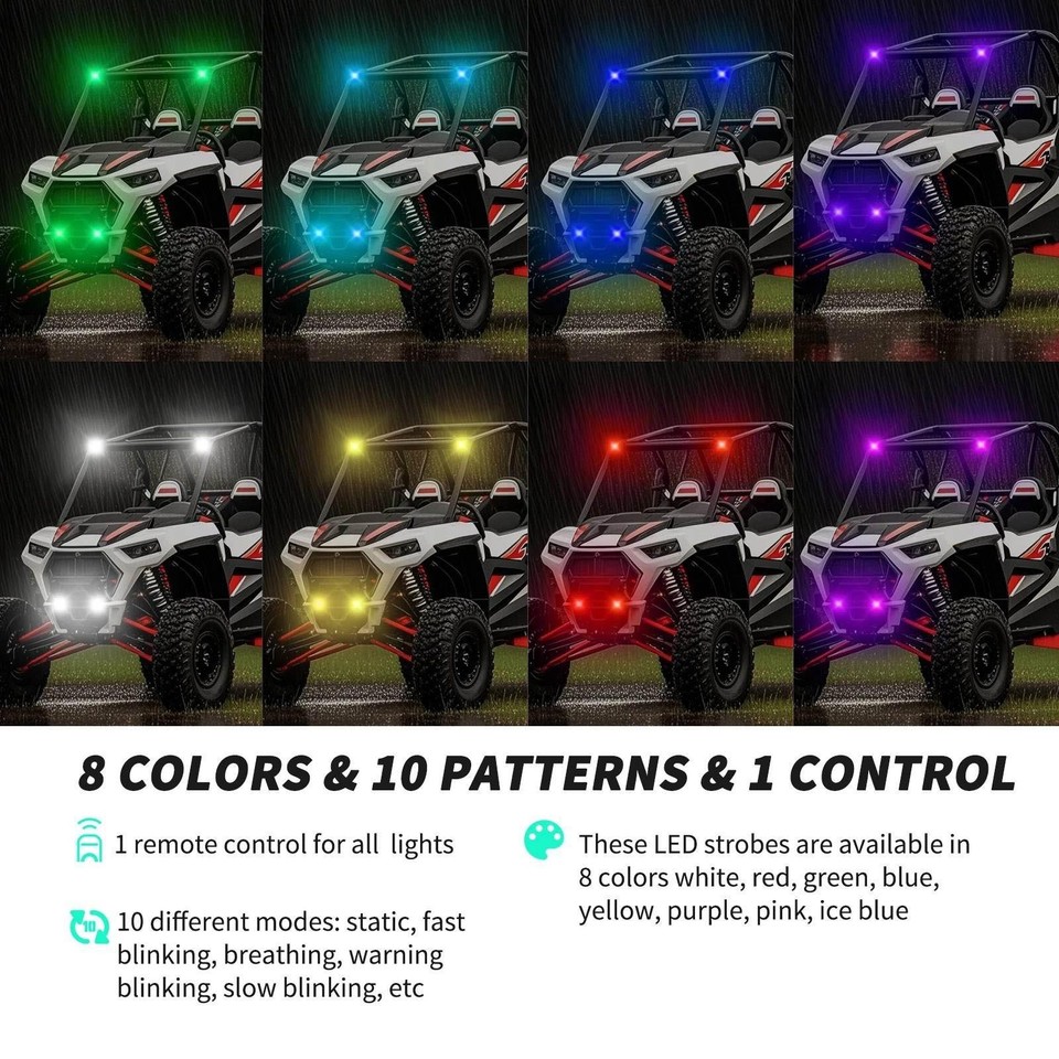 6Pcs Wireless LED Strobe Light RGB 8 Color Flashing Strobe Marker For ...