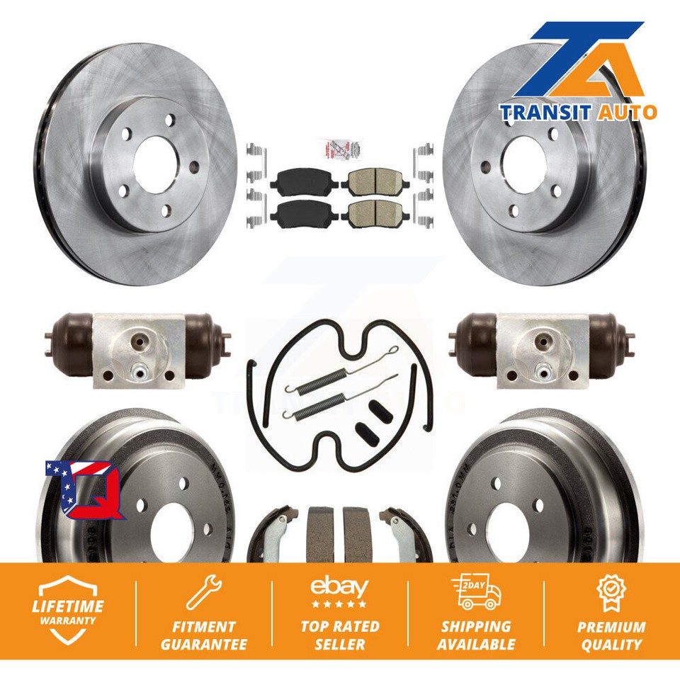 Front Rear Brake Rotor Ceramic Pad Drum Kit (9Pc) For Chevrolet Cobalt ...