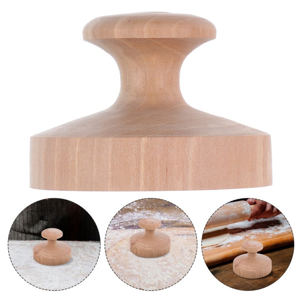 Wooden Cookie Stamp Hamburger Bun Mold Rolling Pin Diy Baking Tool ...