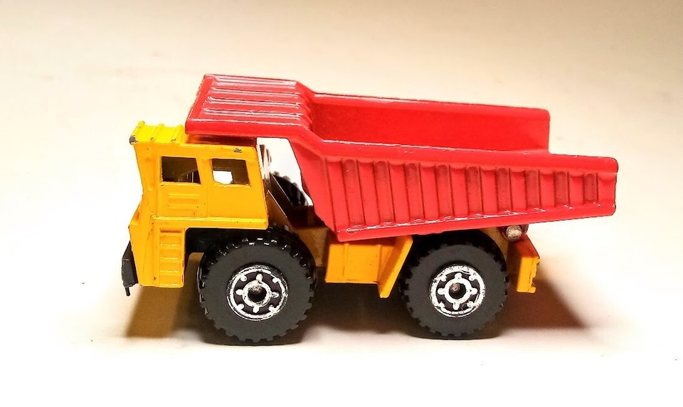 Vintage Matchbox Dump Truck Yellow Body Red Dumper-1989 | eBay