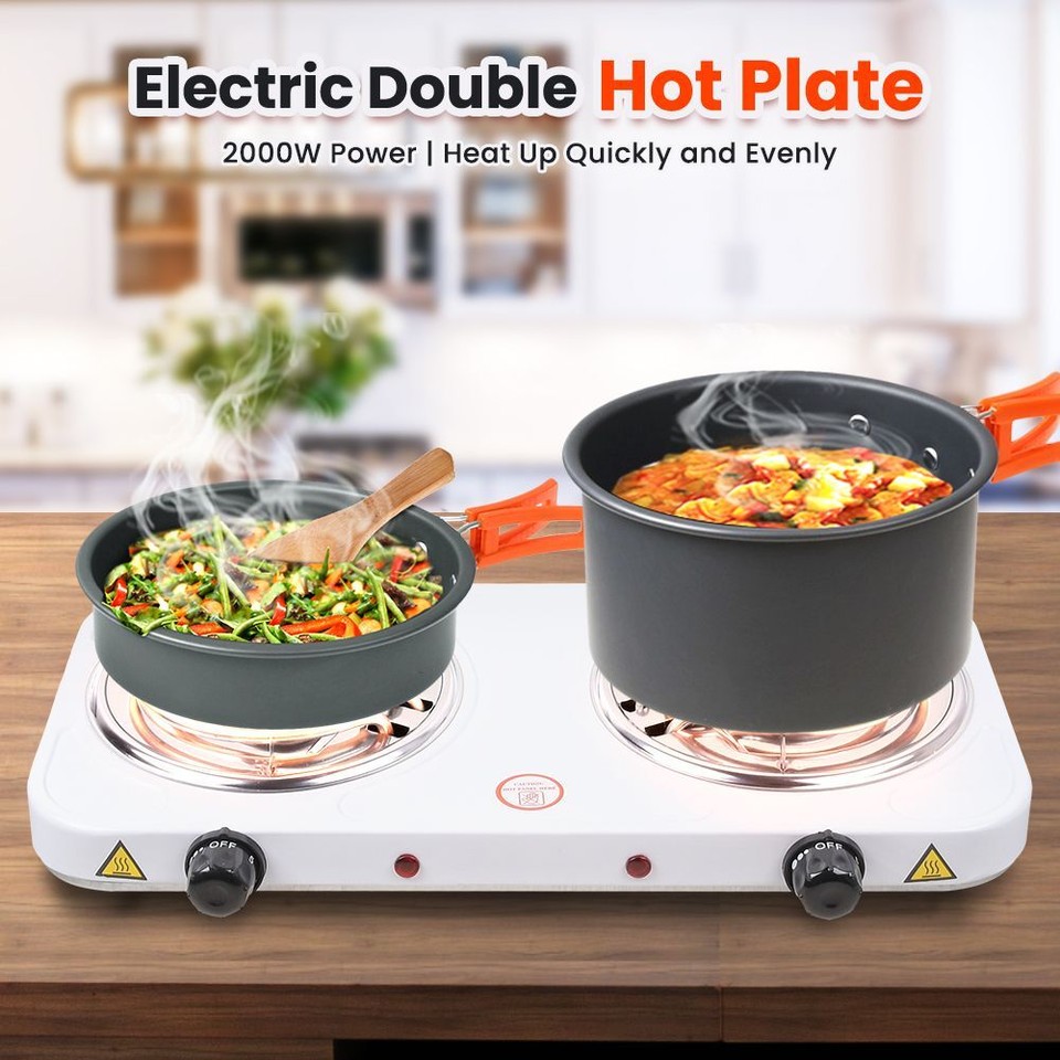 Portable Electric Single Double Burner Stove Hot Plate 1kw 2000W ...
