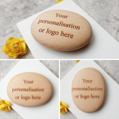 Personalised Large Wooden Pebbles - Pebble Art Custom Engraved, any ...