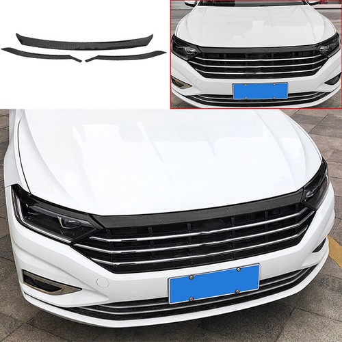 ABS Carbon Fiber Front Engine Hood Center Grille Strip 3X For VW Jetta ...