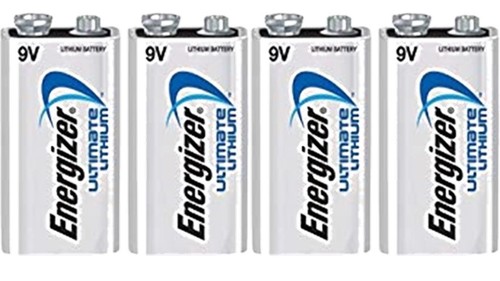 4 Energizer Ultimate Lithium 9V (9 Volt) Batteries (L522, 6LR61, 1604LC ...