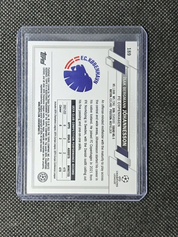 Isak Johannesson 2022-23 Topps Chrome UEFA Black White Raywave Rookie ...