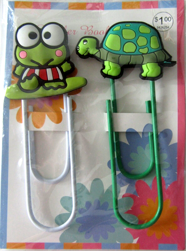 2 Pack Large Jumbo Giant Big Paper Clips Turtle and Frog Book Marks | eBay
