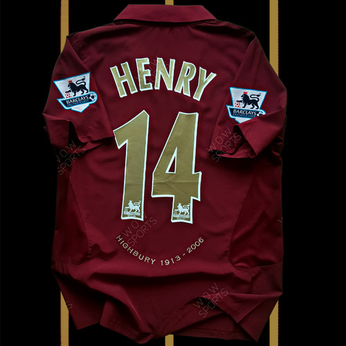 Arsenal 2005-06 Home Jersey - Short Sleeve Vintage Kit Henry #14 | eBay UK