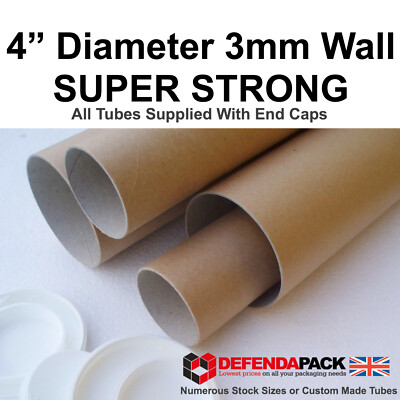 Postal Tubes 4" 101mm Wide Extra Strong 3mm Wall 39" 1000mm 1m Long ...