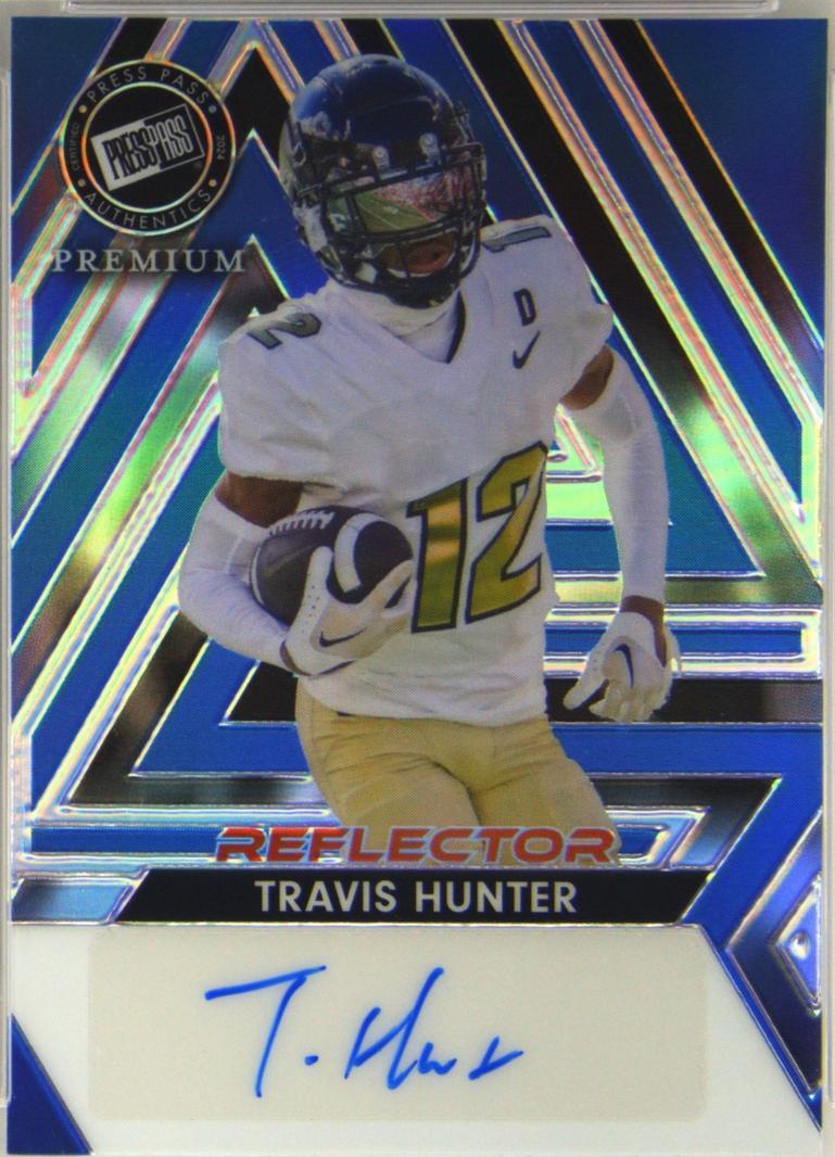 2024 Leaf Press Pass Premium - Autographs Travis Hunter #BA-TH2 Blue ...