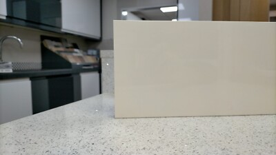2x Cream Gloss MDF Plinth Kickboard 1200x150x18mm Kitchen-2400mm Total ...