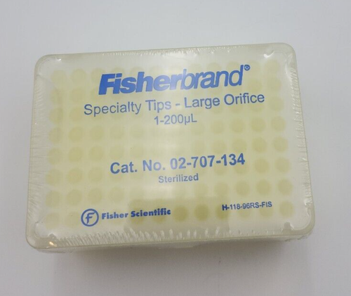 Box of 10 - Fisherbrand Large Orifice 200uL Pipet Tips | 02-707-134 ...