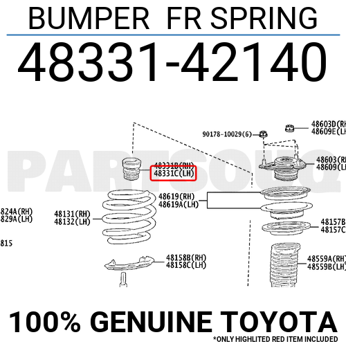 4833142140 Genuine Toyota BUMPER FR SPRING 48331-42140 | eBay