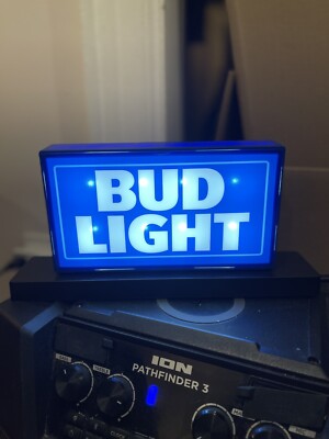 Bud Light Led Lightbox Game Room Micro USB Light 12" x 2.5" New In Box ...