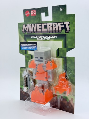 Minecraft Build-a-Portal Figure FLAMING SKELETON Bow & Arrow 2024 | eBay