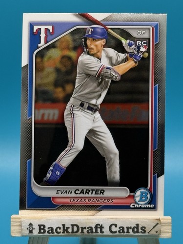 2024 Bowman Chrome Evan Carter Rookie Card #65 - Texas Rangers | eBay