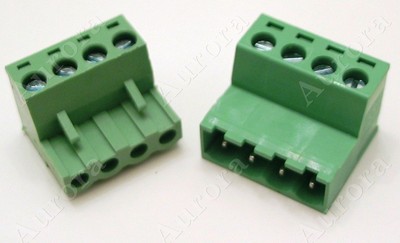 4 Pin - 5mm : Female & Male Connector Plug Pair / Terminal Block Mating ...