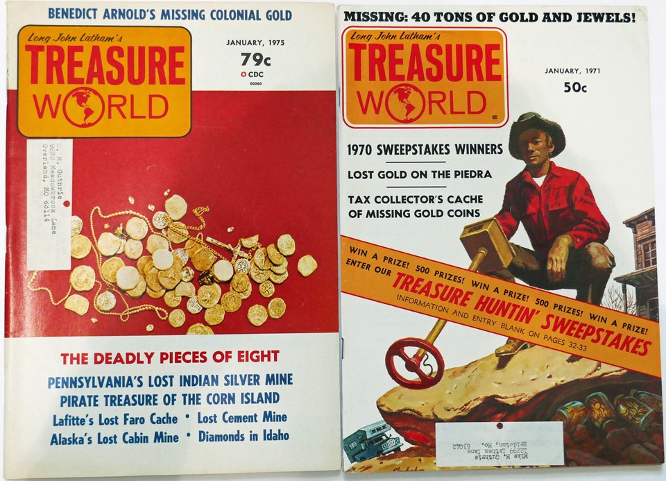 Lot of 9 Treasure World / True Treasure Magazines - 1969 - 1975 - Good ...