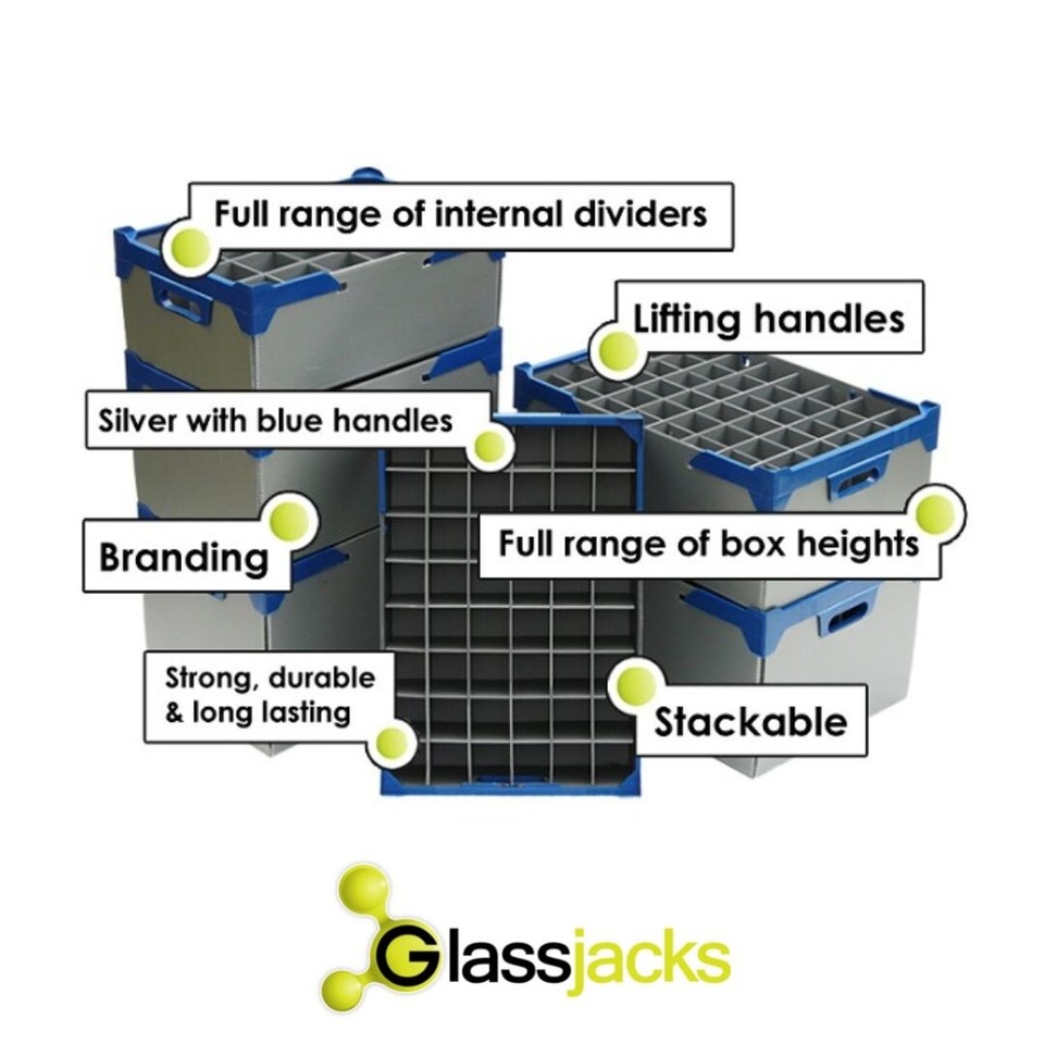 Beer Pint Glass Storage Boxes - Glassjacks - 15 Cells - 2 Height Size ...