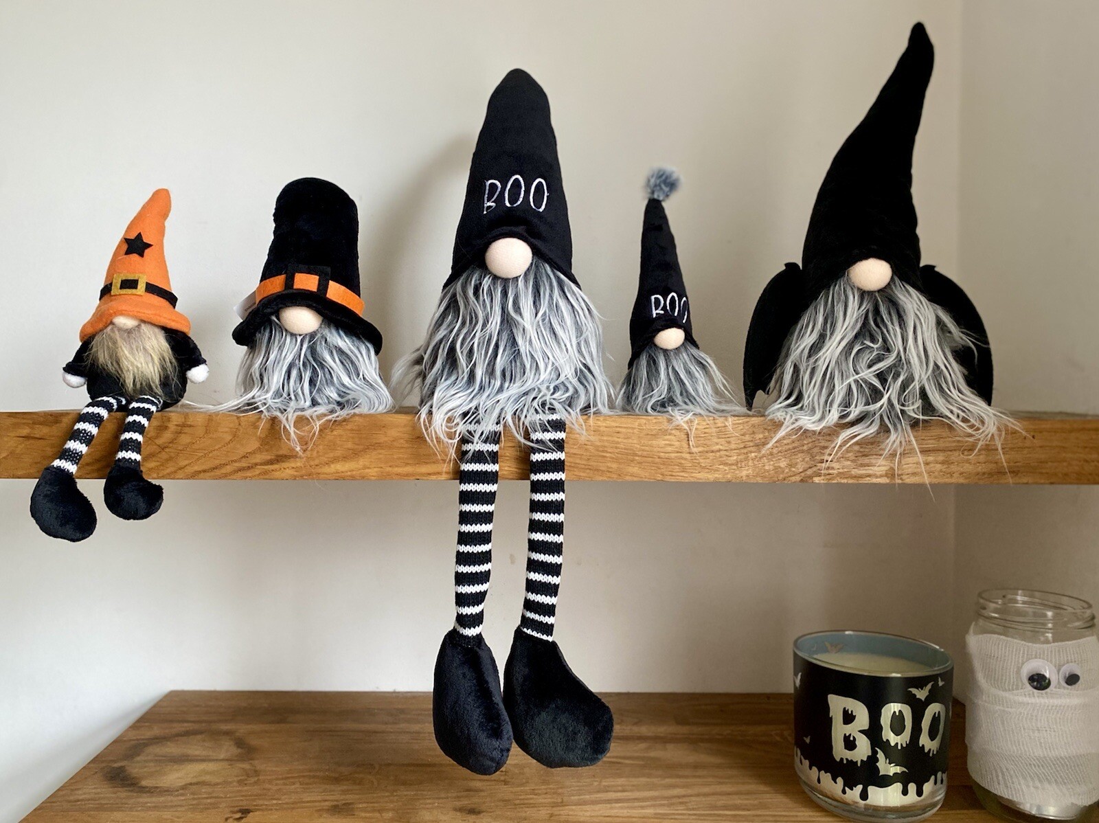 Halloween Gonk Decoration - Assorted Designs Pumpkin Bat Sitting Legs ...