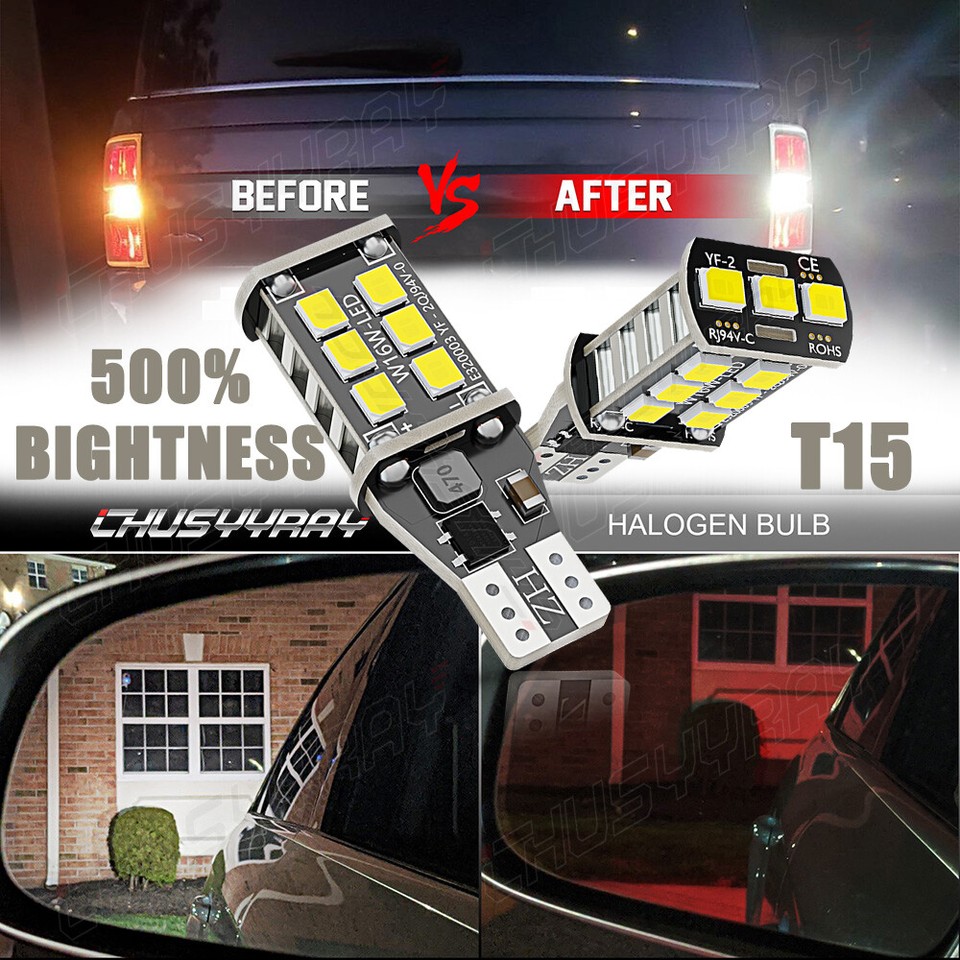 LED Reverse Back Up Light Bulb 921 912 W16W T15 906 916 Super White ...