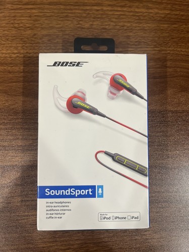 BOSE SoundSport Wired in-ear headphones Controls w/ Mic Power Red NEW ...
