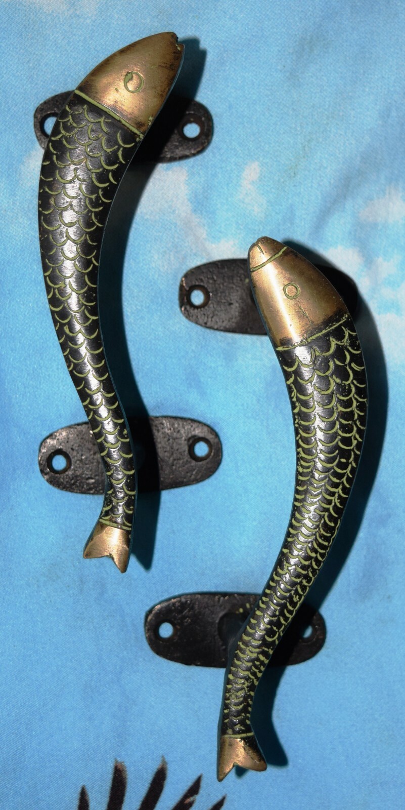 Brass Antique Style Fish Shape Door Handle Restaurant Bar door Pull ...