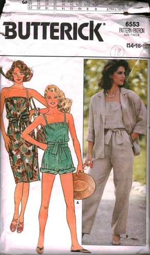 6553 Vintage Butterick Sewing Pattern Misses 1980s Jacket Dress ...
