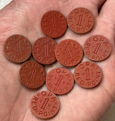 OPA Red Point 1942-1945 WW2 WWII US Ration Tokens Lot Of 10 Tokens | eBay