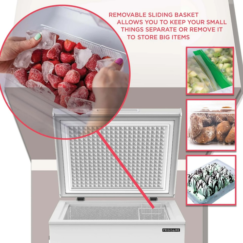 SALE Frigidaire 5.0 Cu. ft. Chest Freezer White, EFRF5003, Temperature ...