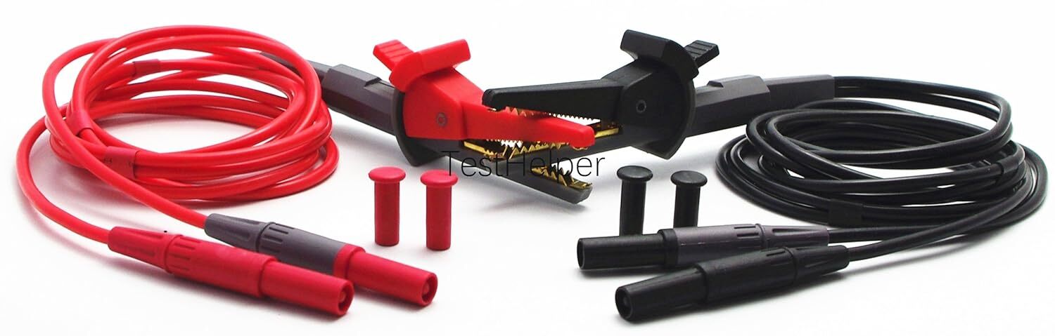 TL200 LCR Meter Tester 4 Four Wire Silicone Test Leads Lead Terminal ...