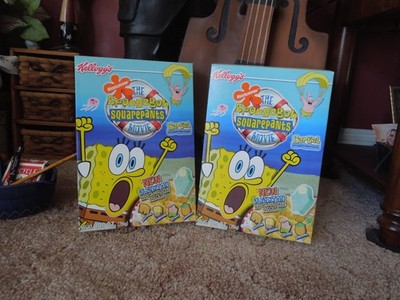 2- SpongeBob SquarePants Movie Cereal Kelloggs 2005 Nickelodeon EMPTY ...
