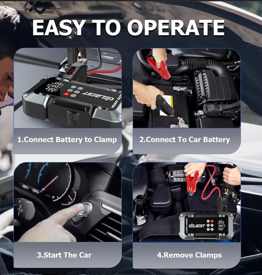 6 In 1 Car Jump Starter Kit Battery Jump Starter Power Bank With Tires ...