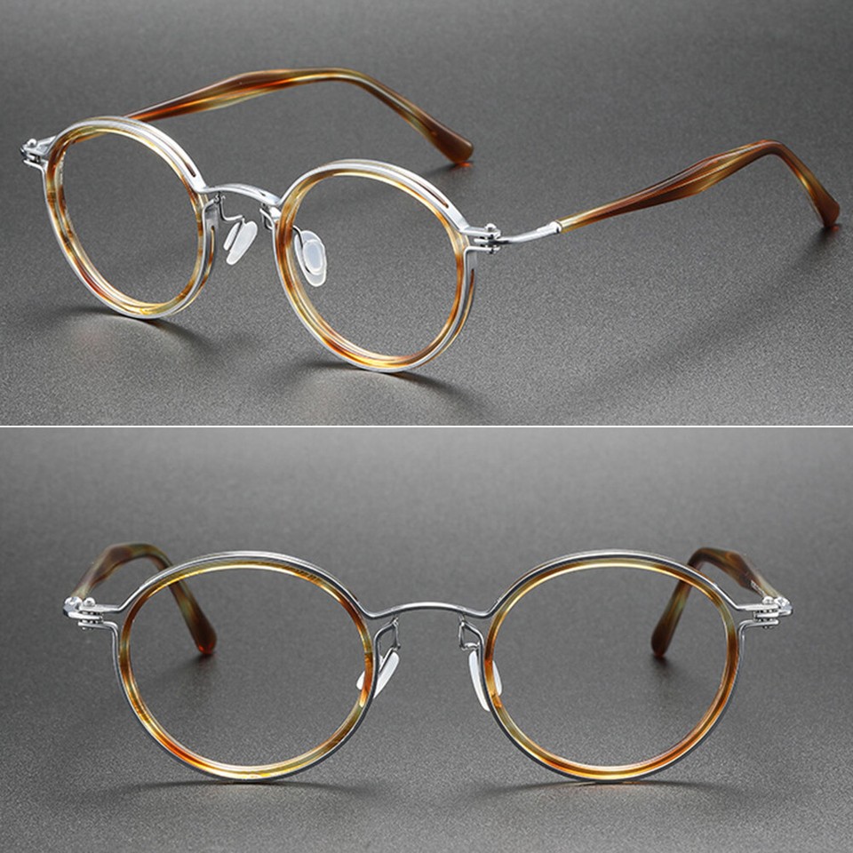 Vintage Round Eyeglasses Frame Men Women Metal Retro Light Spectacles ...