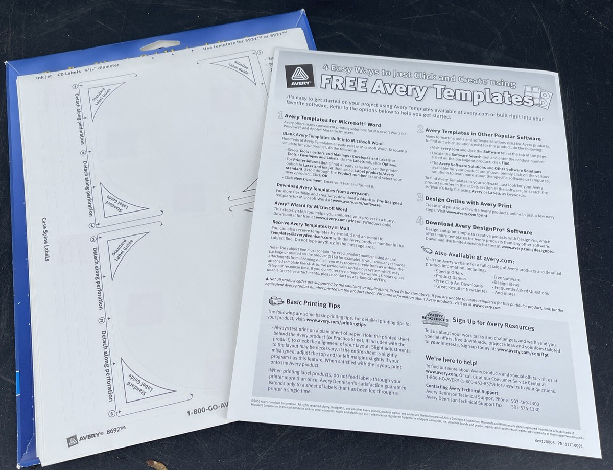 Avery Template 8692 Microsoft Label