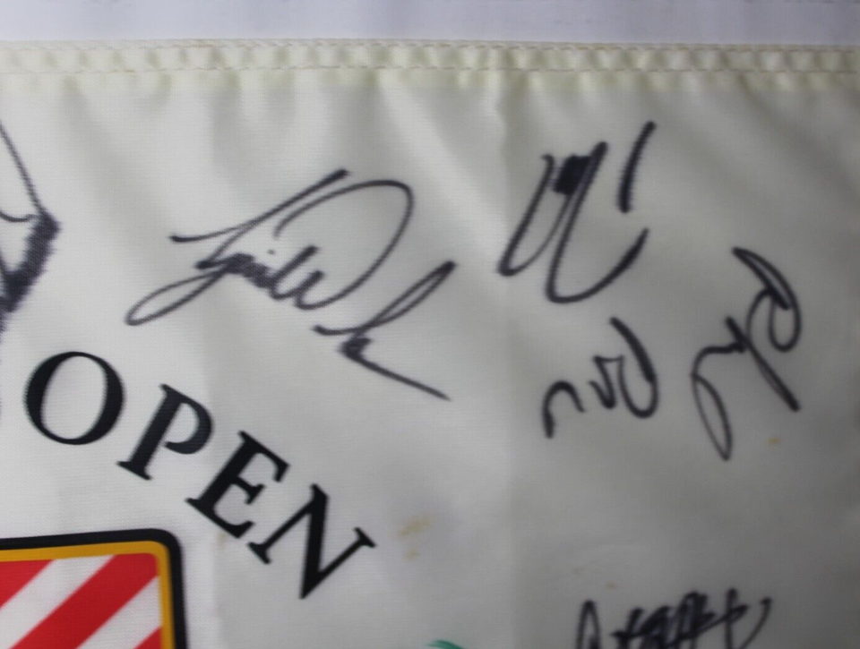 Phil Mickelson & Tiger Woods Signed 2000 US Open PGA Golf Flag Pebble ...