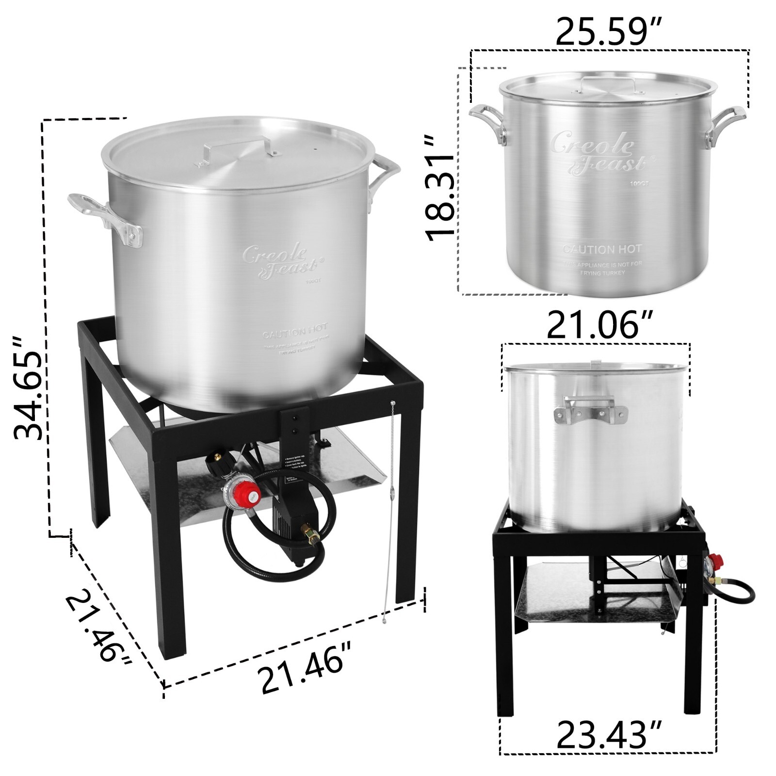 Creole Feast 100 QT Seafood Boiling Kit Outdoor Crawfish Fish Boiler ...