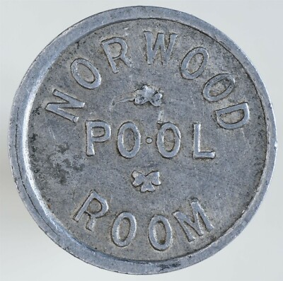 NORWOOD POOL ROOM Billiard Parlor Good For 5¢ in Trade Token | eBay