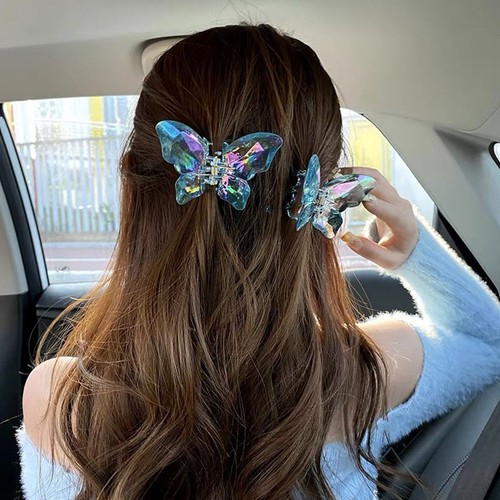 Women Hair Grip Transparent Hair-fixed Light Refractive Lady Hair Claw ...
