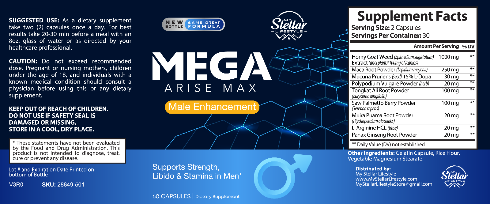 3 Pack Mega Arise Max, male enhancement, libido and blood flow-60 Capsules x3 | eBay