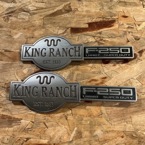 Ford F250 King Ranch Left & Right Fender Badge Emblem Logo 2001 2002 ...