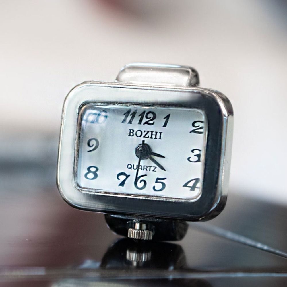 Gift Digital Watch Ring Watch Round Quartz Finger Rings Elastic ...