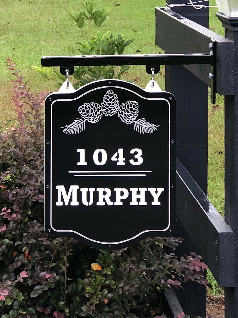 House Number Name Metal Customizable Double Sided Sign Plaque 18x14 ...