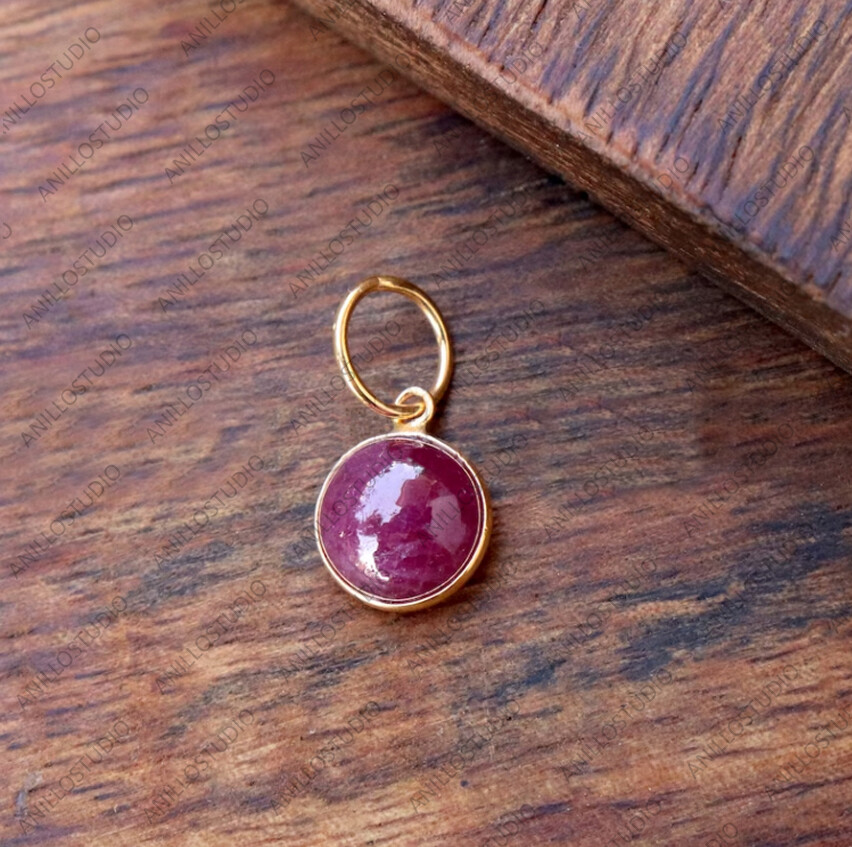 4mm,5mm,6mm Natural Ruby Charm Pendant for Bracelet, Necklace, Earring 14k Gold | eBay