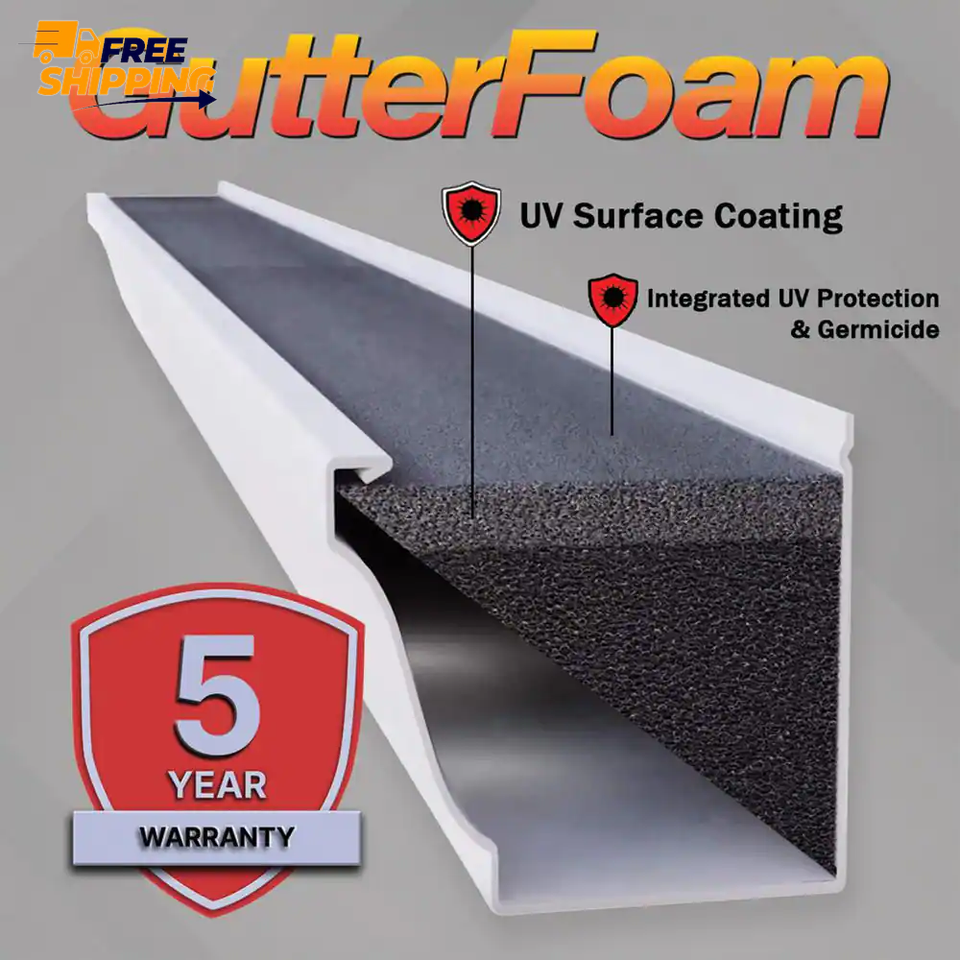 Gutter Leaf Guard Filter Foam Insert Plastic Rain K-Style Snap Lock In ...