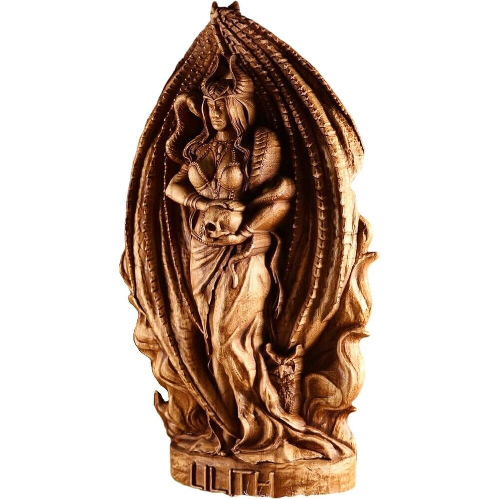 Satan Lilith Goddess Nordic Gold Decor Statue Pagan Altar Demon Resin ...